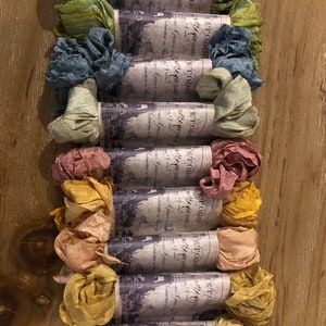 Hand Dyed and Tea Stained Scrunched Seam Binding Ribbon Bundle ...