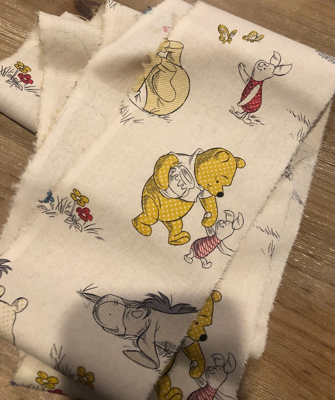 Winnie the Pooh and Eeyore Tea Stained Trim, Distressed Ribbon Trim ...