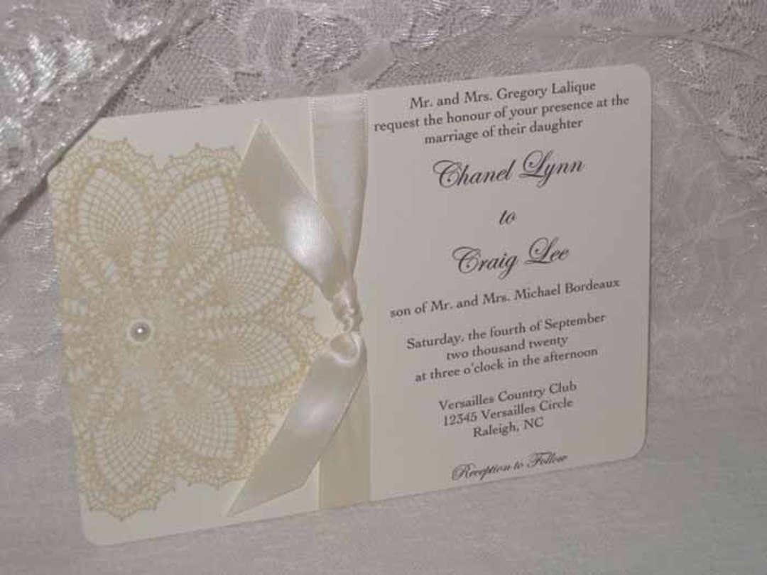 Lace Wedding Invitations Vintage Inspired LACE DOILY Image - Etsy