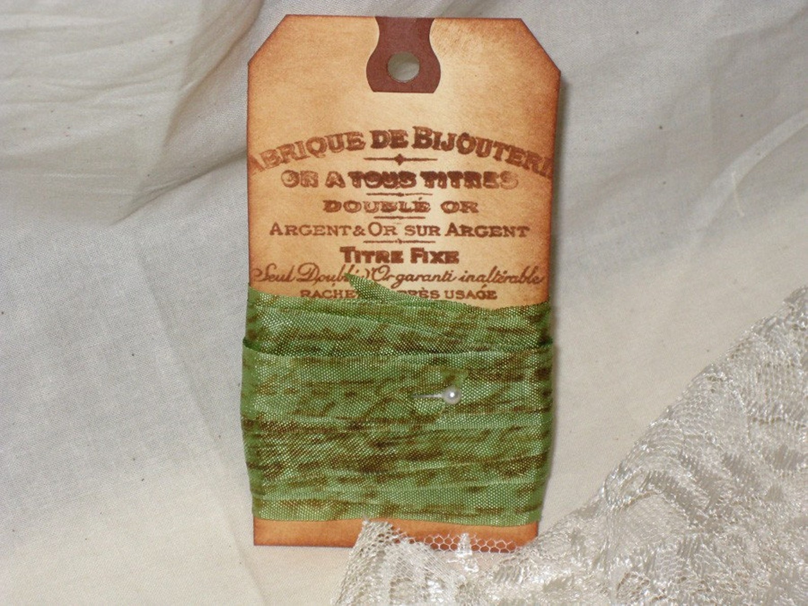 Seam Binding French Script Hand Stamped and Aged Seam Binding - Etsy