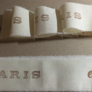 Fleur De Lis Ribbon, French Script Ribbon, Provence Cotton Ribbon ...