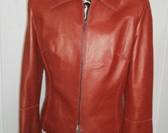Red leather jacket | Etsy
