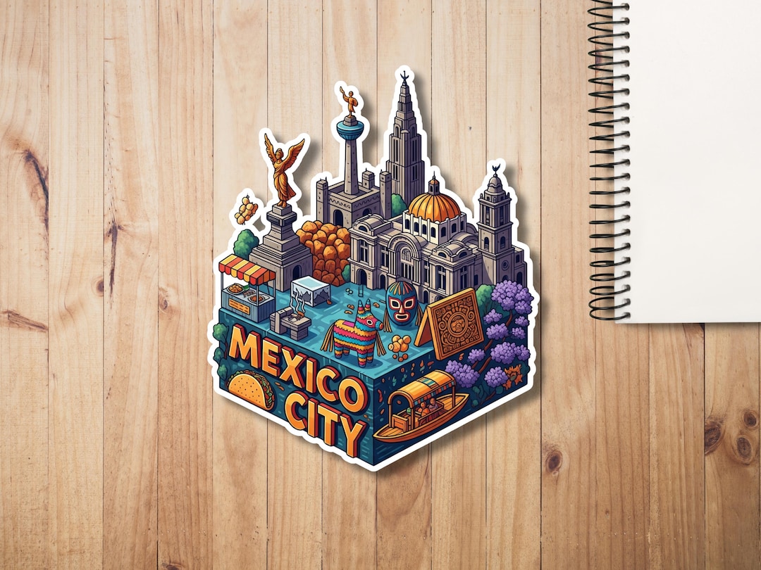 Mexico City Sticker, Travel Sticker, Laptop Decal, Scrapbook Decoration ...