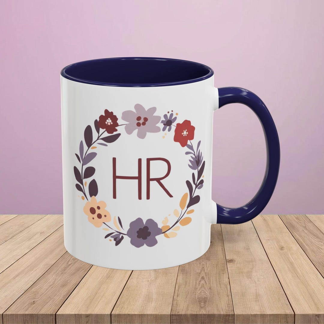 Floral HR Mug: Rustic Wreath Design, HR Professional Gift - Etsy