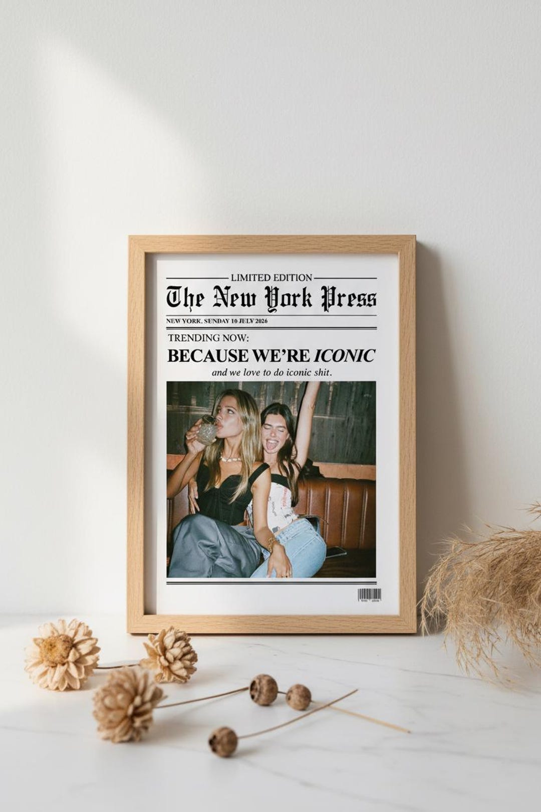 Custom Newspaper Print Poster | Friendship Wall Art | College Dorm Gift ...