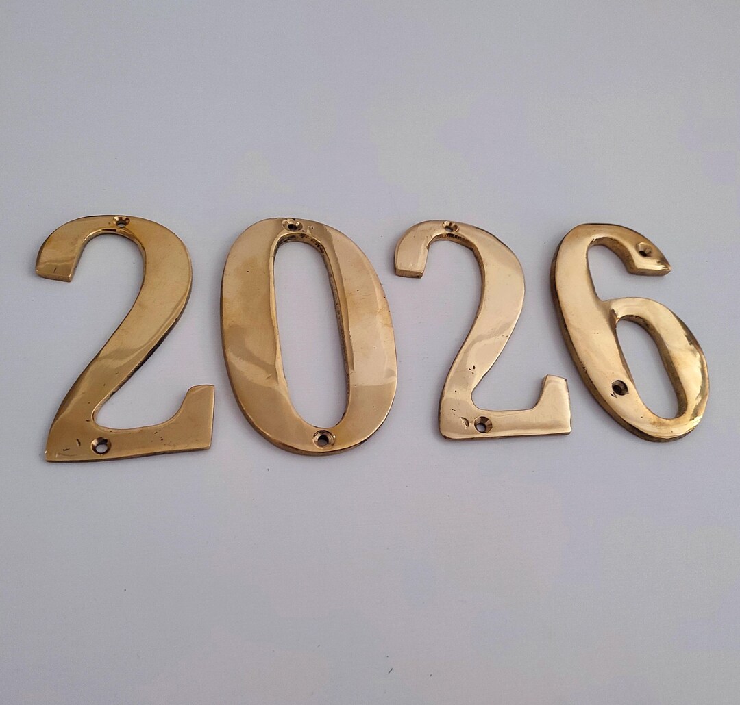 Handmade Brass House Numbers, Custom Metal Address Digits 1–10, Vintage ...