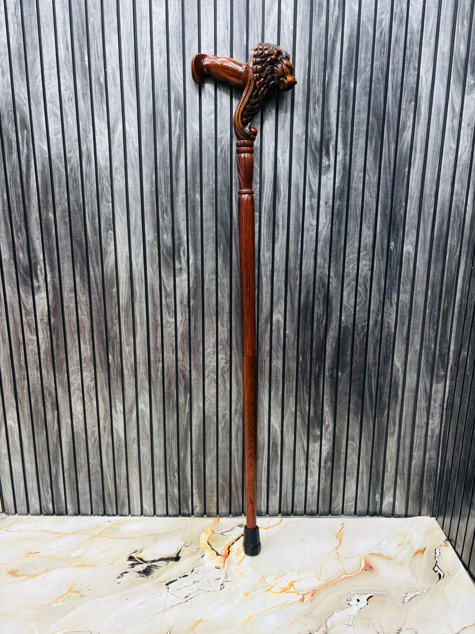 Handmade Lion Head Wooden Walking Stick: Royal Design Cane - Etsy