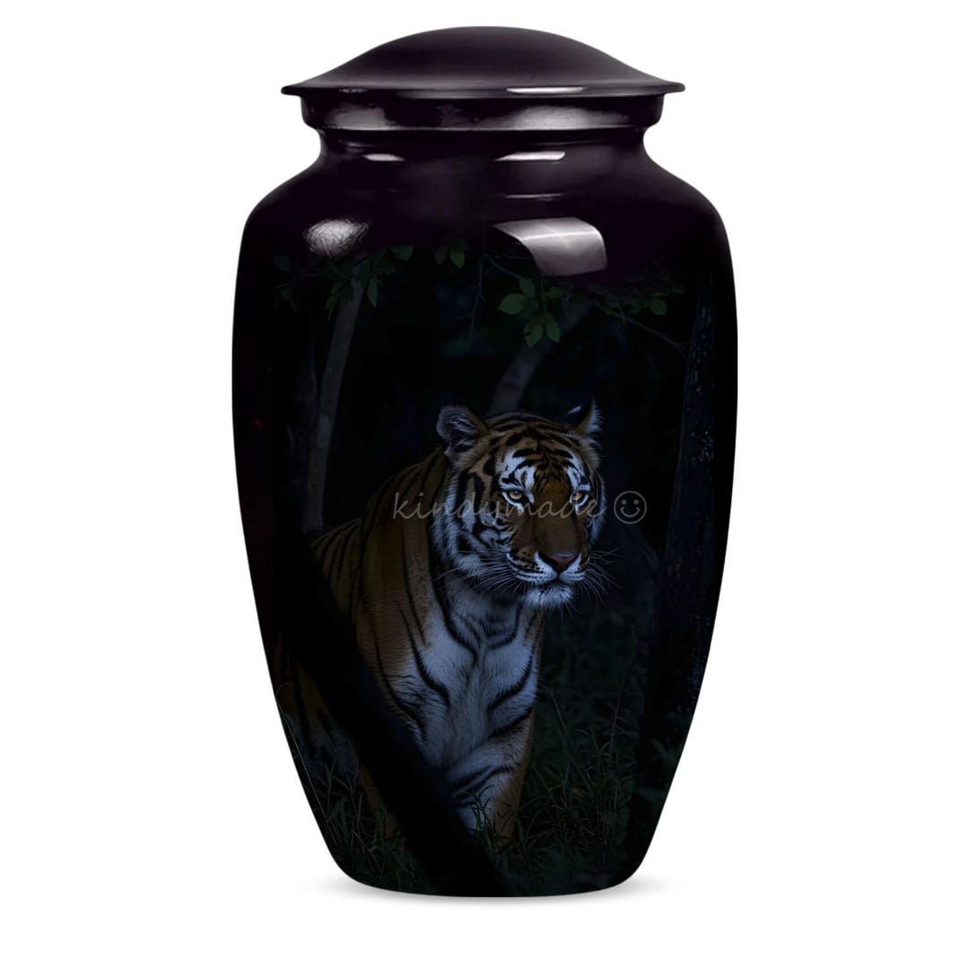 Tiger Cremation Urn: "spirit of the Jungle" - Aluminum Memorial Urn ...