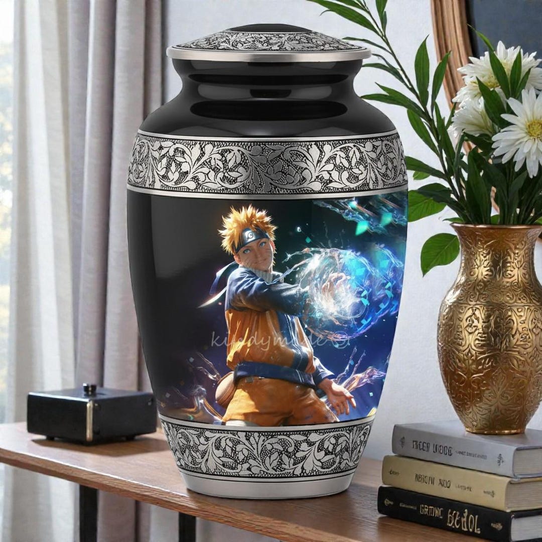 Superhero Black Cremation Urn for Ashes | Handmade Memorial Urn With ...