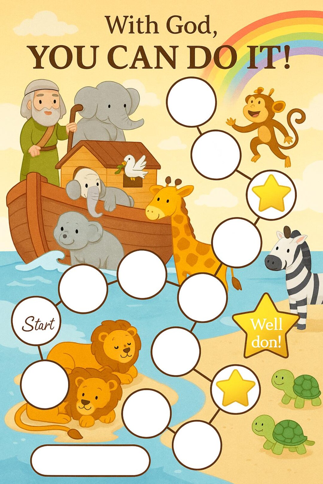Noah’s Ark Reward Chart Printable | Christian Kids Chore Chart ...