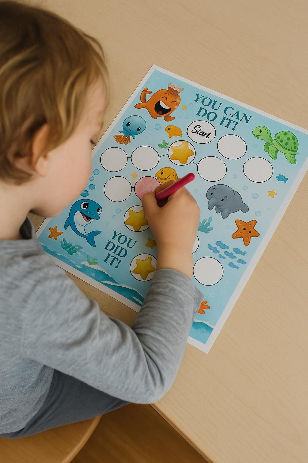 Ocean & Funny Fish Reward Chart Bundle for Kids | Printable Behavior ...
