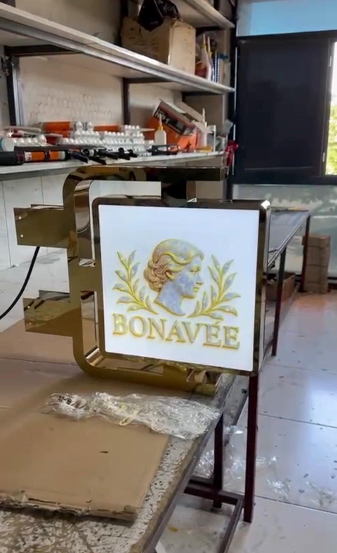 Customizable Square Light Box Sign: Stainless Steel, LED Illuminated ...
