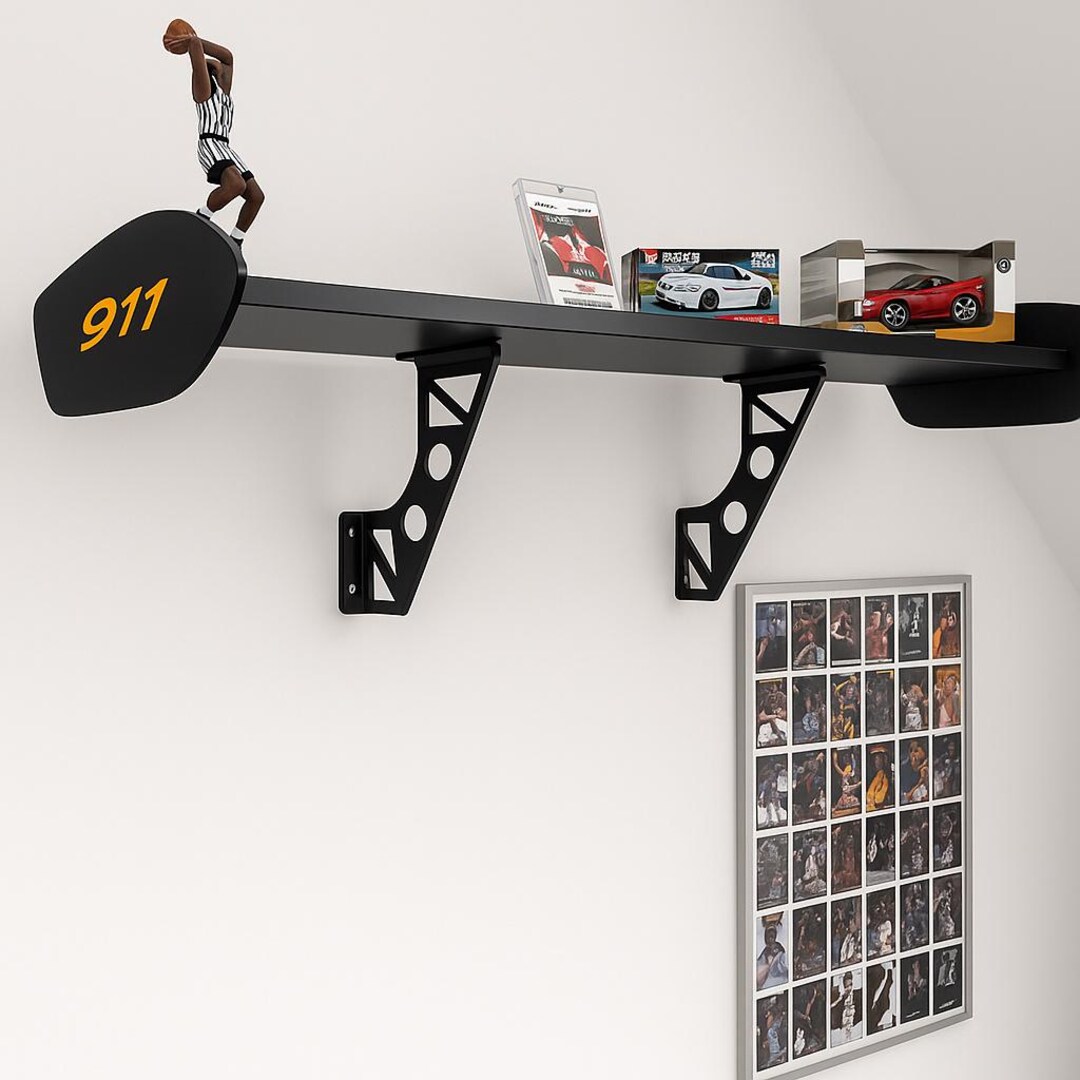 911 Style Spoiler Shelf – Black Motorsports Wall Art - Etsy