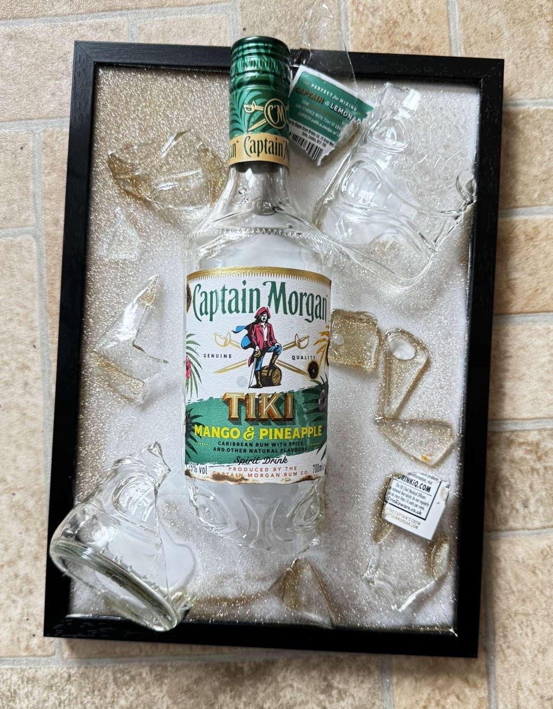 Captain Morgan’s Tiki Rum Broken Bottle Resin Art - Etsy
