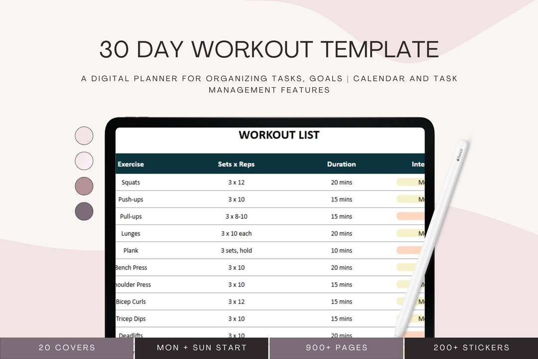 Digital Fitness Planner: Workout, Weight Loss, & Nutrition Tracker ...