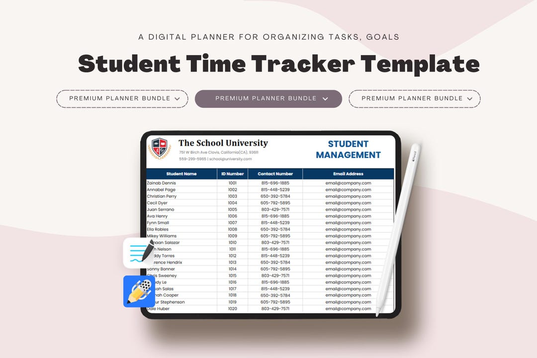 Student Time Tracker: Google Sheets Planner (digital Download) - Etsy