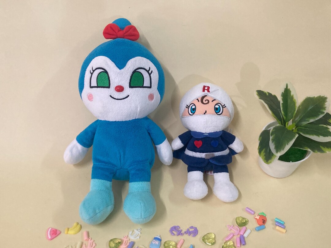 Anpanman Puri Chii Plush Dolls – Dokin Chan 11” and Rollpanna 7” by ...