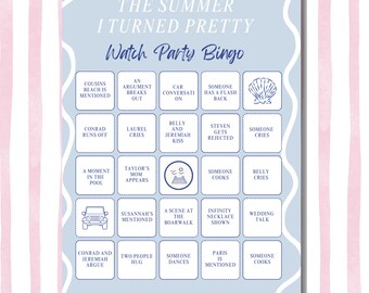 The Summer I Turned Pretty Bingo Game, Digital Download, TV Theme, 10 ...