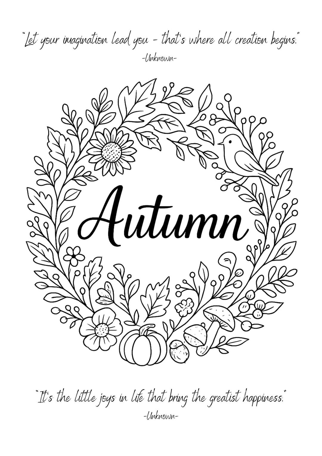 Autumn Coloring Book: Relaxing Fall Designs (PDF Pattern) - Etsy