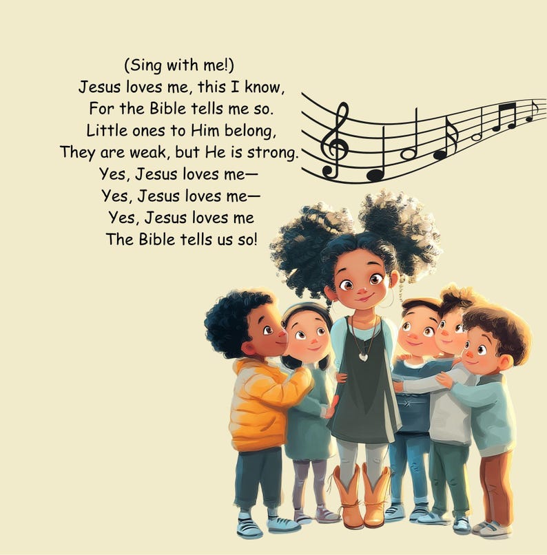 Jesus Loves Me Storybook for Kids: Christian Printable PDF (digital ...