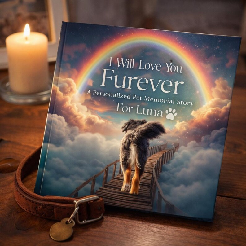 Personalized Dog Memorial Book | Rainbow Bridge Pet Loss Story ...