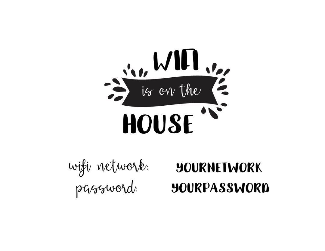 Wifi Password Decor- Wifi is on the House - Etsy