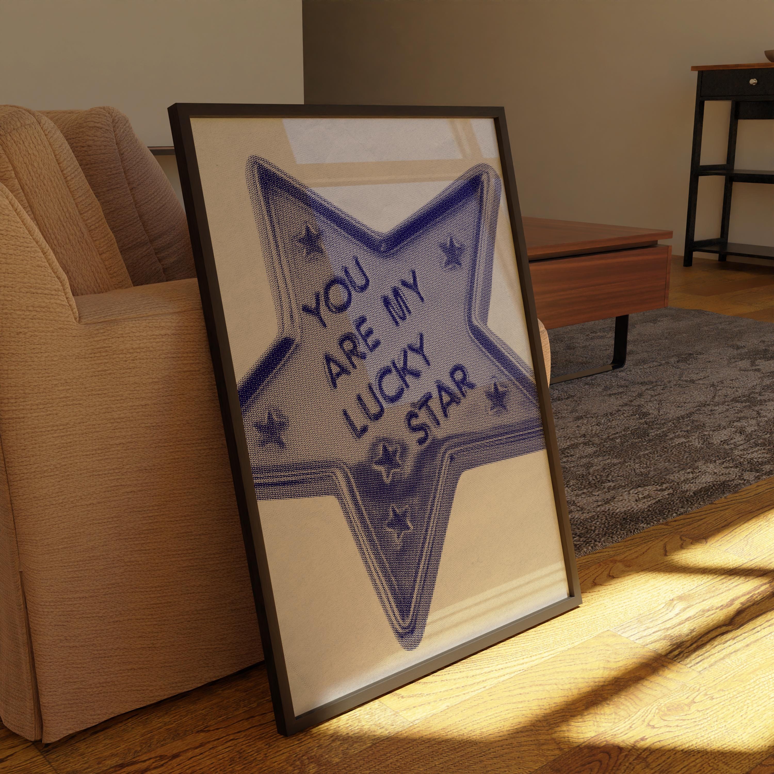 You Are My Lucky Star Poster Retro Pop Art Print Blue Star Wall Art ...