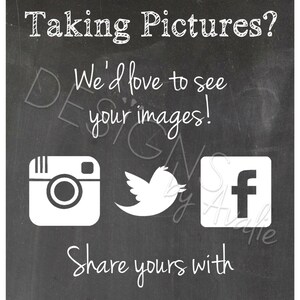 CUSTOM Chalkboard Event Social Media Sign for Baby Showers, Weddings ...