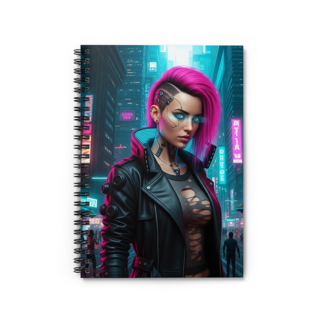 Cyberpunk Ruled Notebook | Spiral Journal for Artists, Writers, Gifts ...