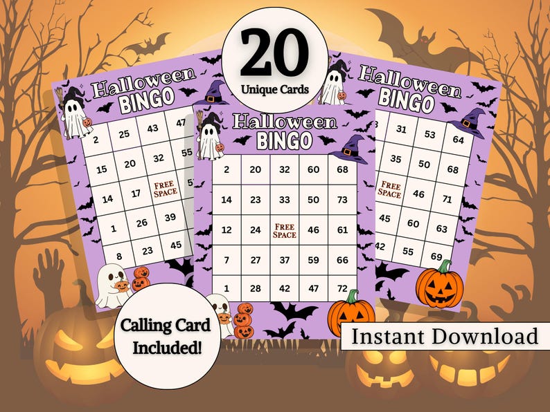 Printable Halloween Bingo Cards Halloween Party Games for Kids and ...
