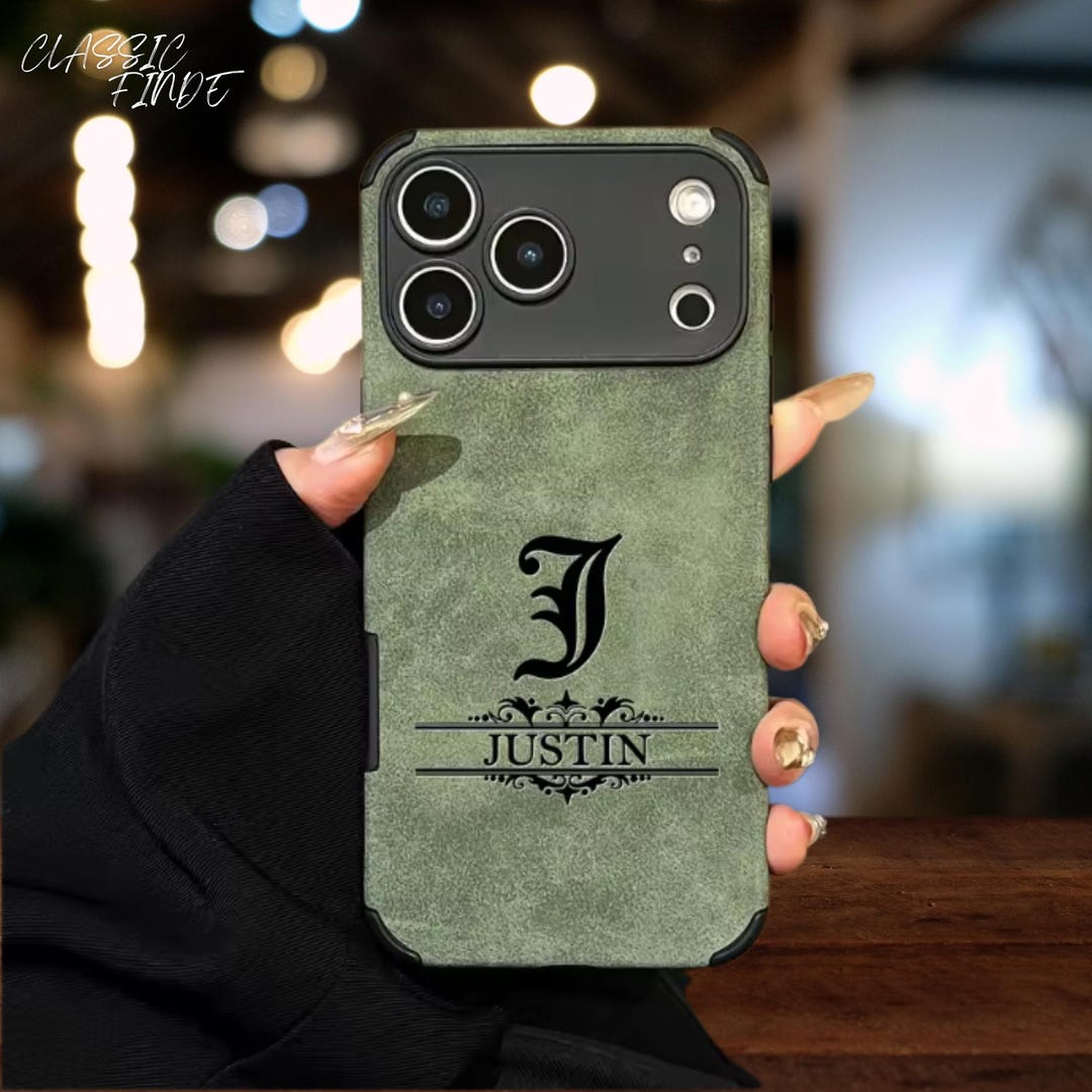 Personalized Leather iPhone 17 Pro Max Case | Matte Lambskin Letters ...