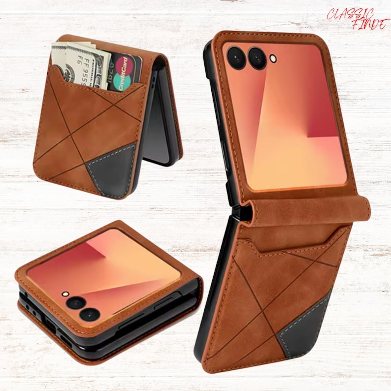 Luxury Leather Wallet Case for Samsung Galaxy Z Flip 7 / 6 / 5 / 4 / 3 ...