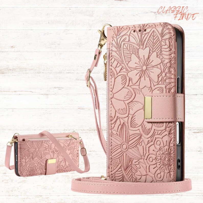 Crossbody Leather Wallet iPhone 17 Pro Max Case With Card Slots ...