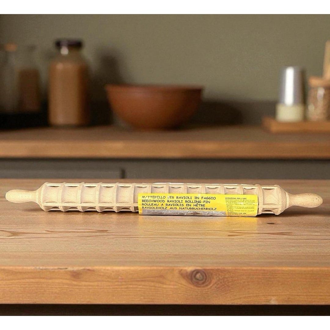 Vintage Italian Beechwood Ravioli Rolling Pin 23 Inch Made in Italy ...