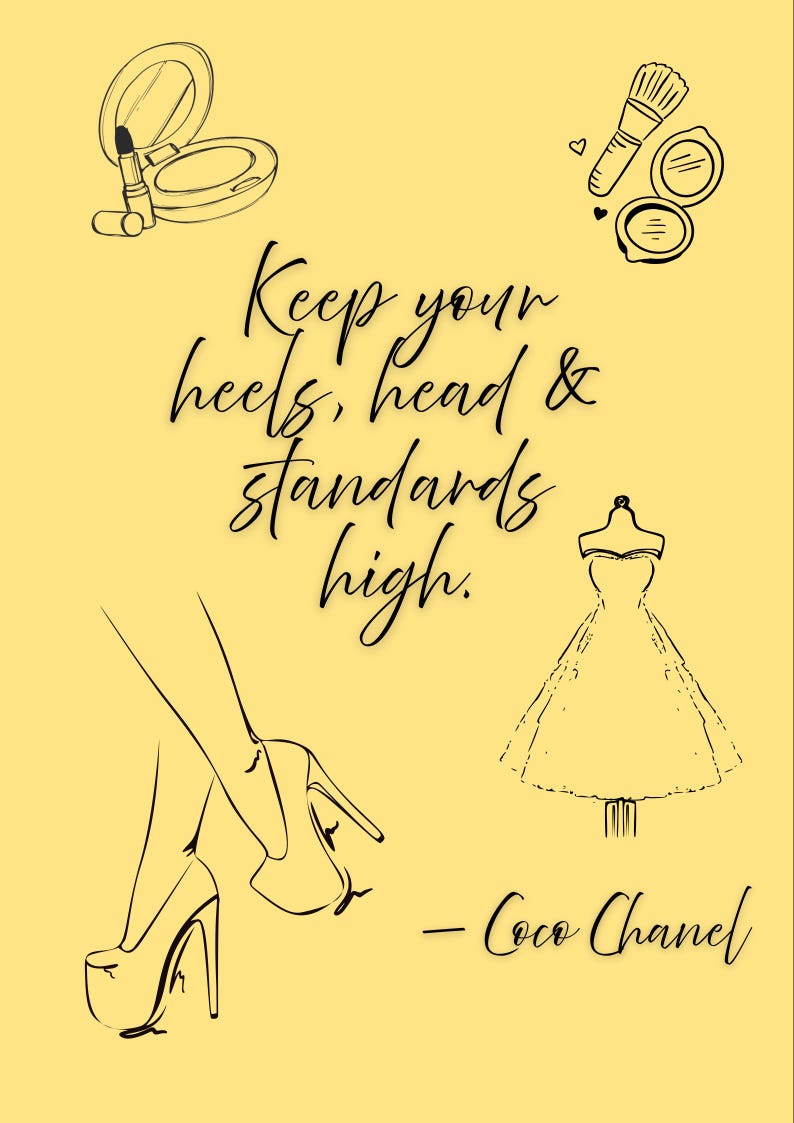 Coco Chanel Quote Poster – Fashion Wall Art – Printable Motivational ...