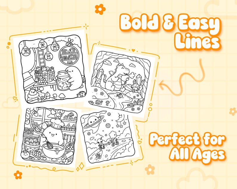 Cozy Friends Coloring Book PDF, 30 Digital Printable Pages, Instant ...
