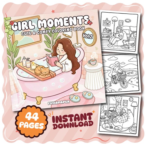 Girl Moments Coloring Book - Etsy