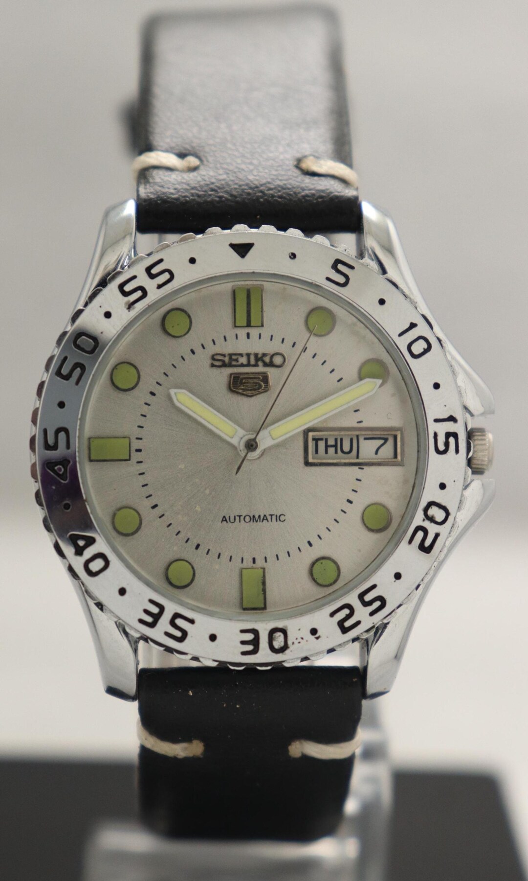 Vintage Seiko 5 Automatic Movement 6309 Japan Made Silver Dial Men's ...
