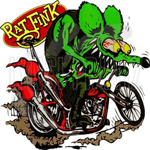 Rat Fink Chopper Vintage Hot Rod T-shirt Design Art Transfer Design ...