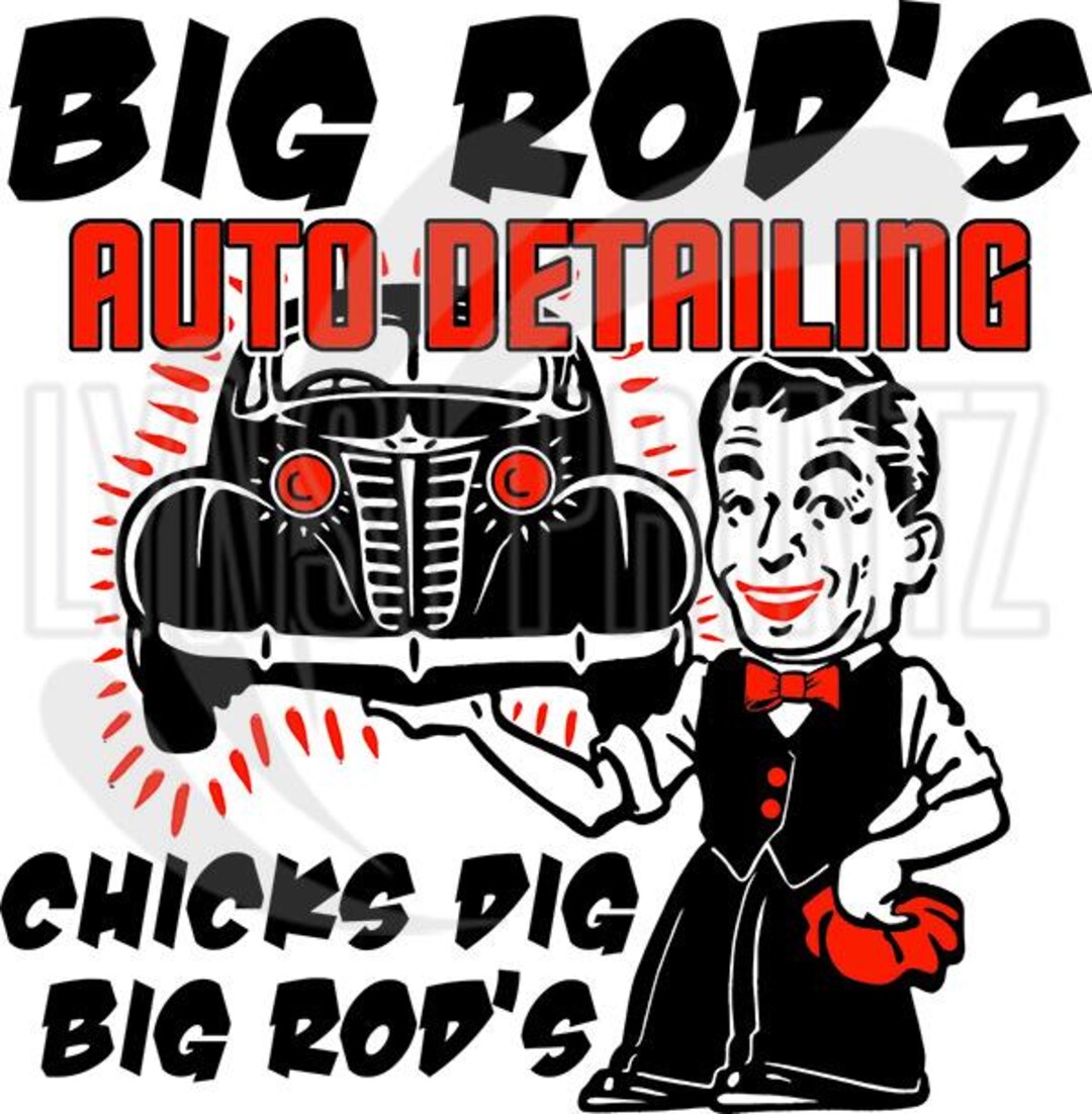 Big Rods Auto Detailing Hot Rod Vintage T-shirt Design - Transfer ...