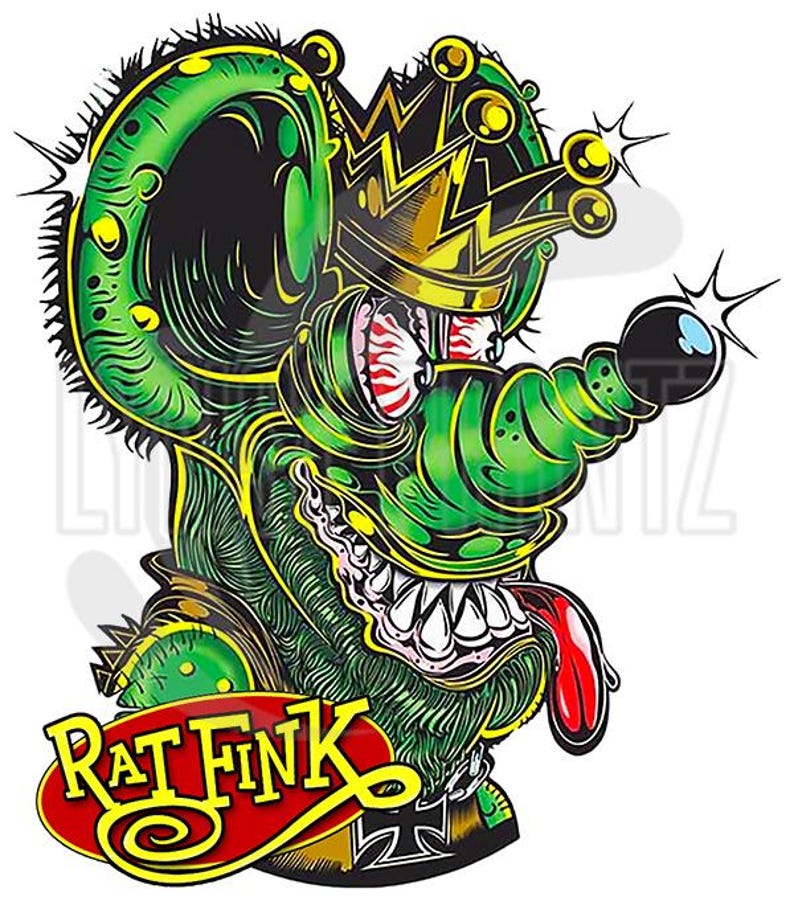 Rat Fink King Rat Vintage Hot Rod T-shirt Design Art Transfer Design ...