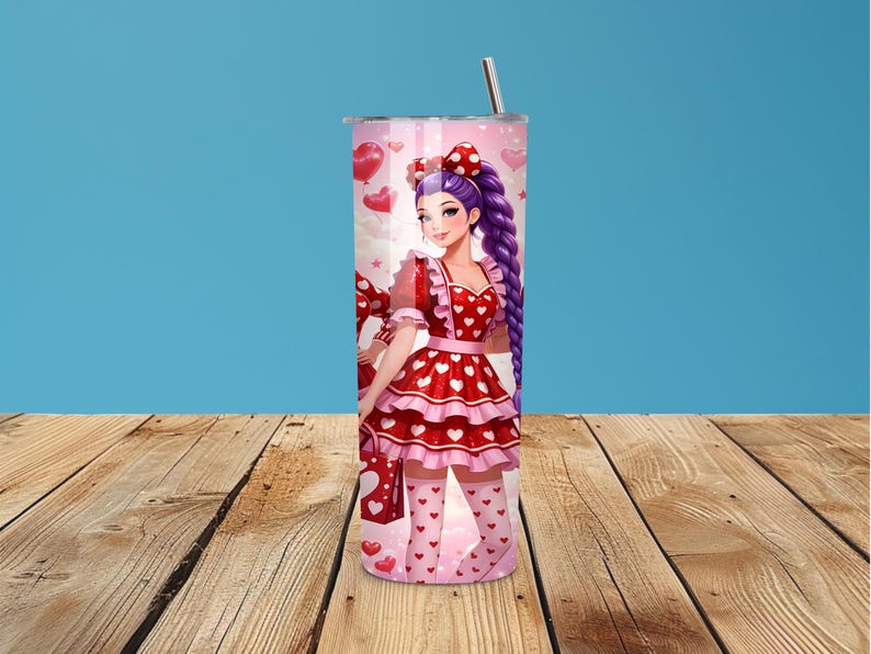 Huntrix Girls Valentine 20oz Tumbler Wrap PNG | Kpop Demon Hunters Cup ...