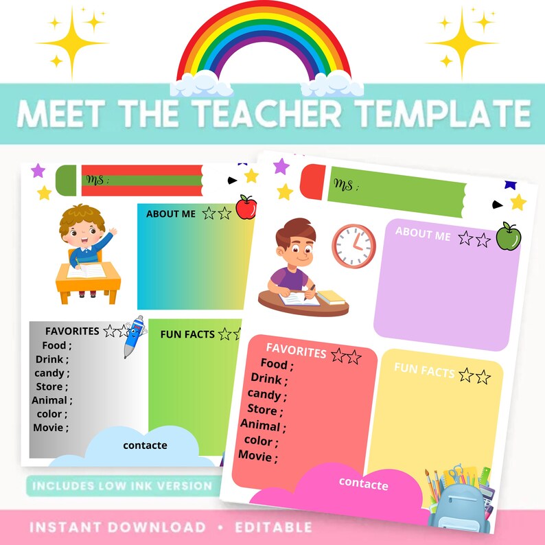 Editable Meet the Teacher Pastel Template | Back to School Teacher ...