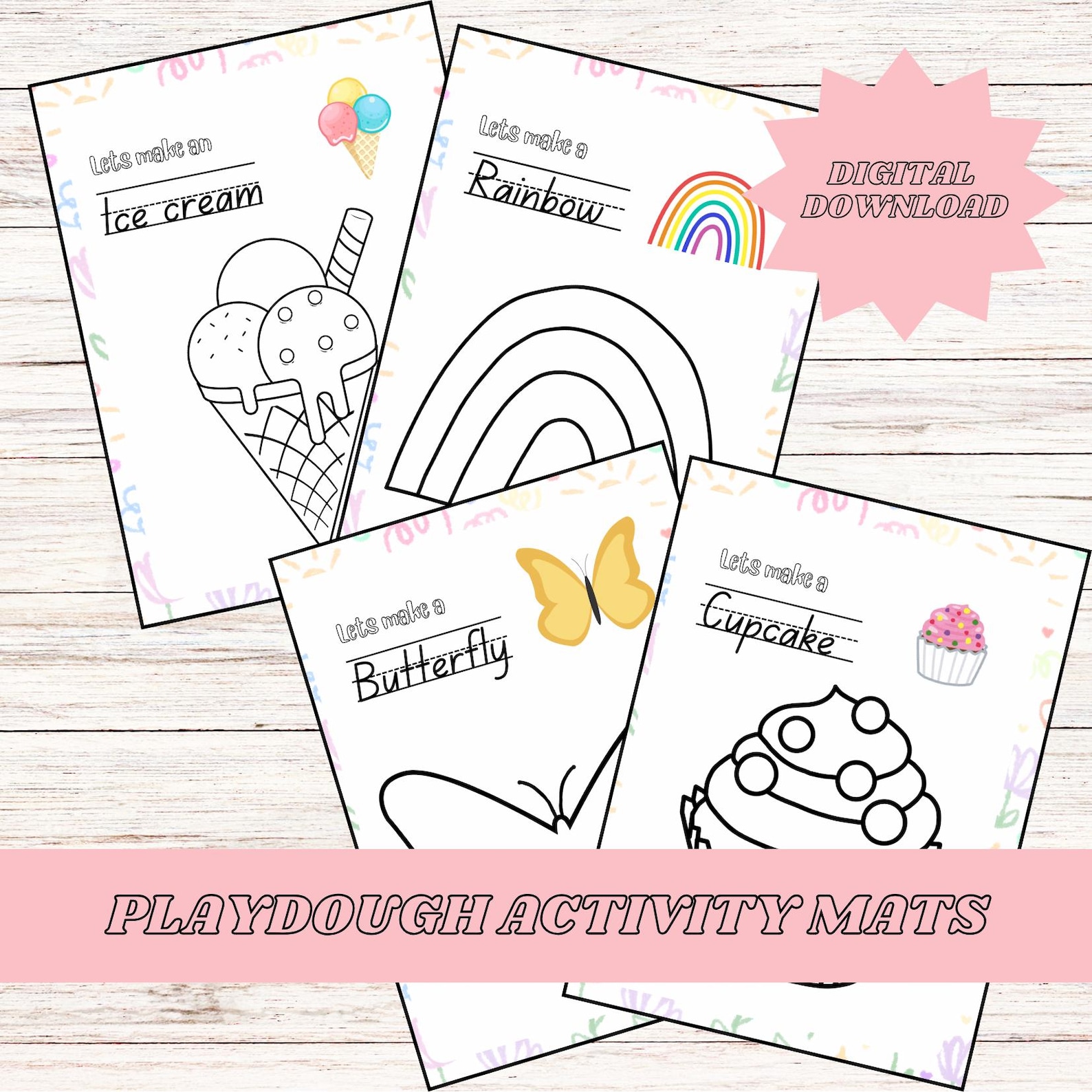 Printable Playdough Mats for Kids | 12 Reusable Activity Sheets | Learn ...