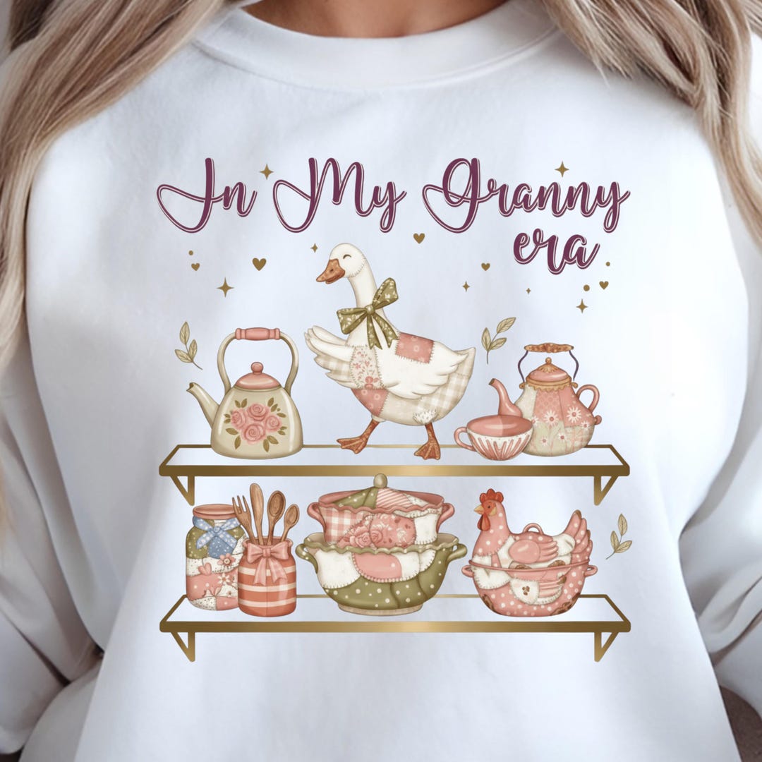 In My Granny Era PNG Shirt Design, Vintage Goose Kitchen Shelf Art ...