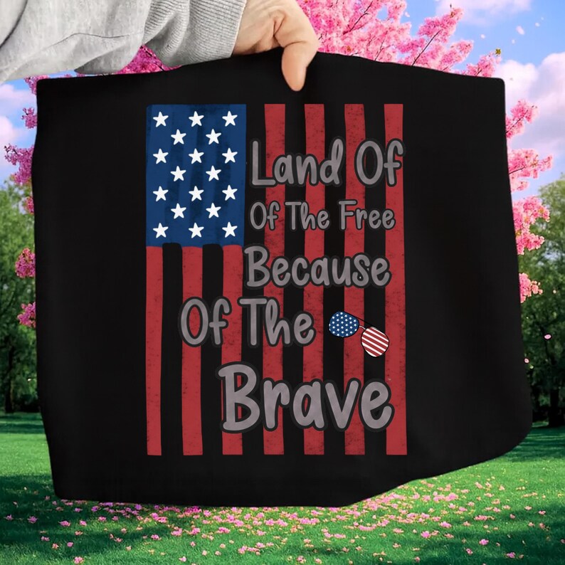 Retro Patriotic USA PNG, Land of the Free Because Brave (digital ...
