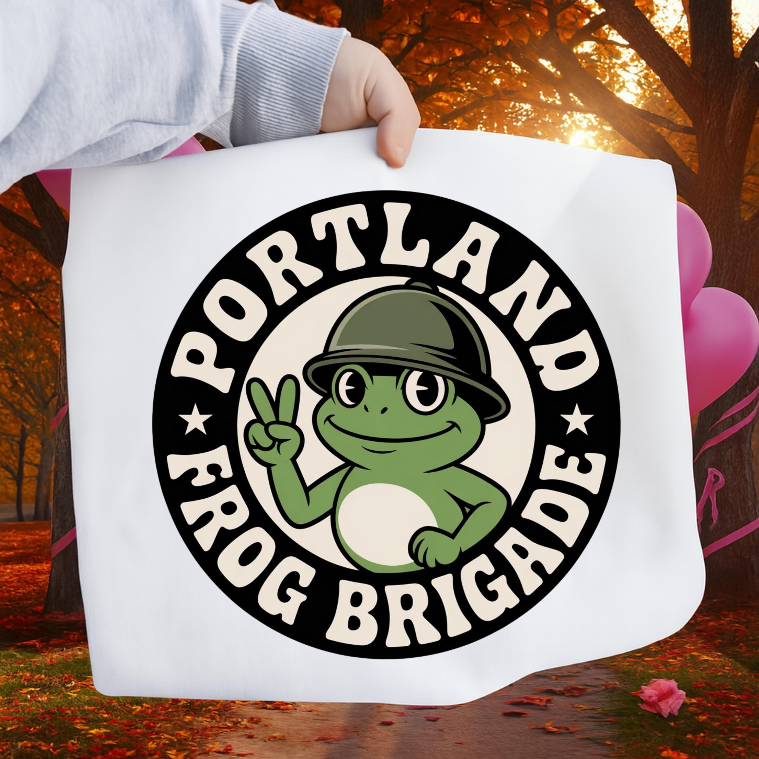 Portland Frog Brigade Badge: Peace Sign Mascot (PNG Digital Download ...