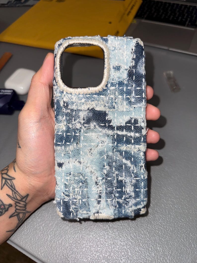 Reconstructed Boro & Sashiko Ends.rp Style Denim Phone Case - Etsy