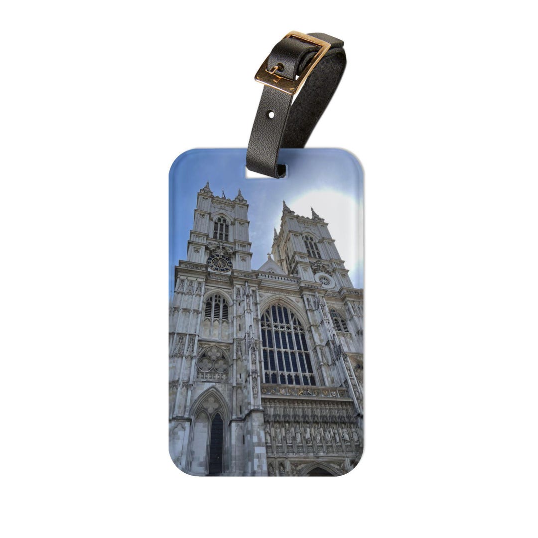 Westminster Abbey London Premium Leather Luggage Tag Historic UK Travel ...