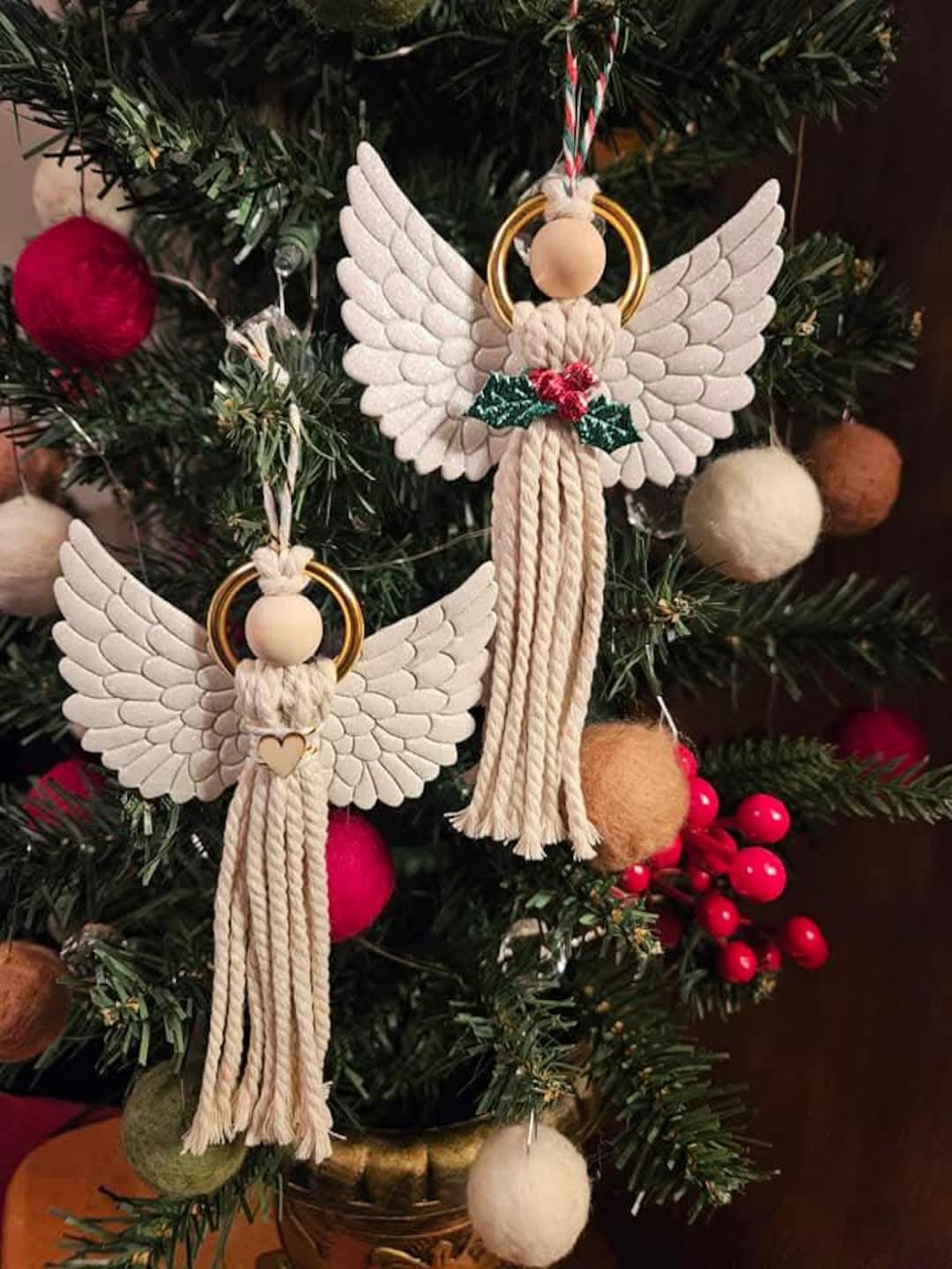 Angel Christmas Tree Ornament, Macrame - Etsy